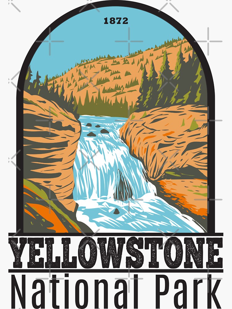 "Yellowstone National Park Firehole Falls" Sticker for Sale by ...