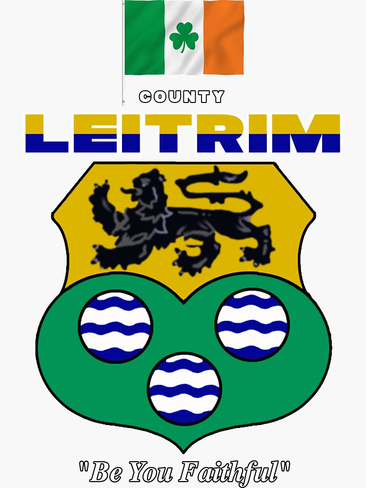"County Leitrim Ireland - Official Crest" Sticker by CathalDevlin ...
