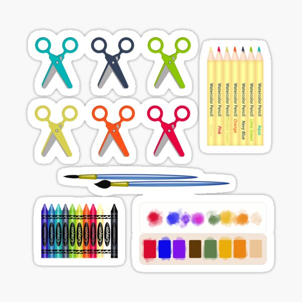 "Back To School Supplies | Crayons Pencils Scissors Paints | Cherie's ...