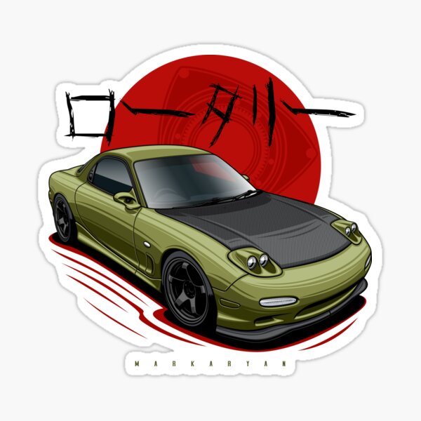 "Rotary FD3S RX7" Sticker for Sale by OlegMarkaryan | Redbubble