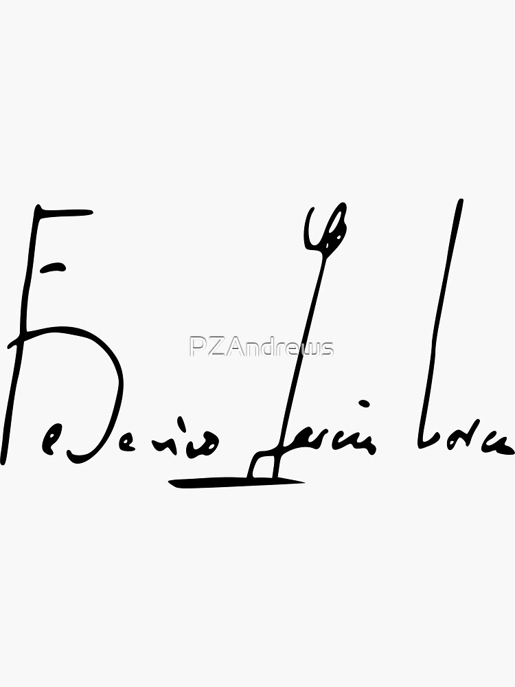 Pegatina «Firma de Federico García Lorca» de PZAndrews | Redbubble