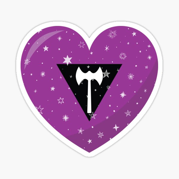"Sparkling Labrys Lesbian Heart" Sticker for Sale by Pridish | Redbubble
