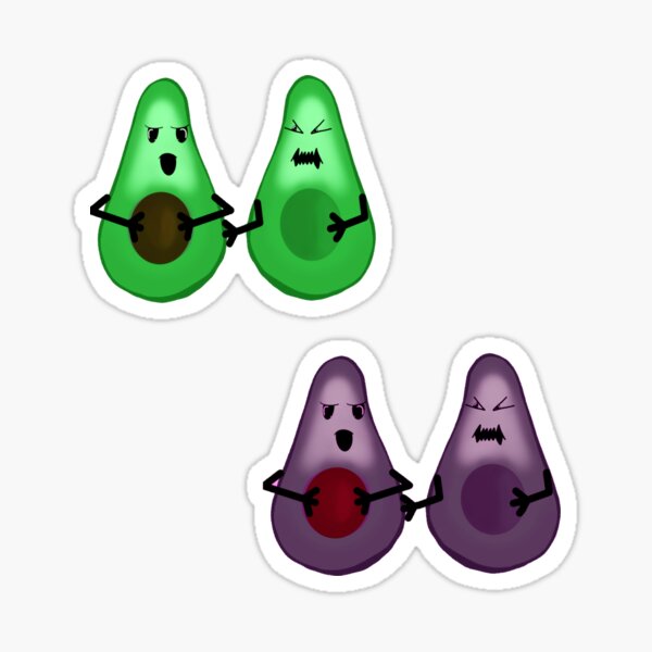 "Avocado family fighting " Sticker for Sale by NancyEle | Redbubble