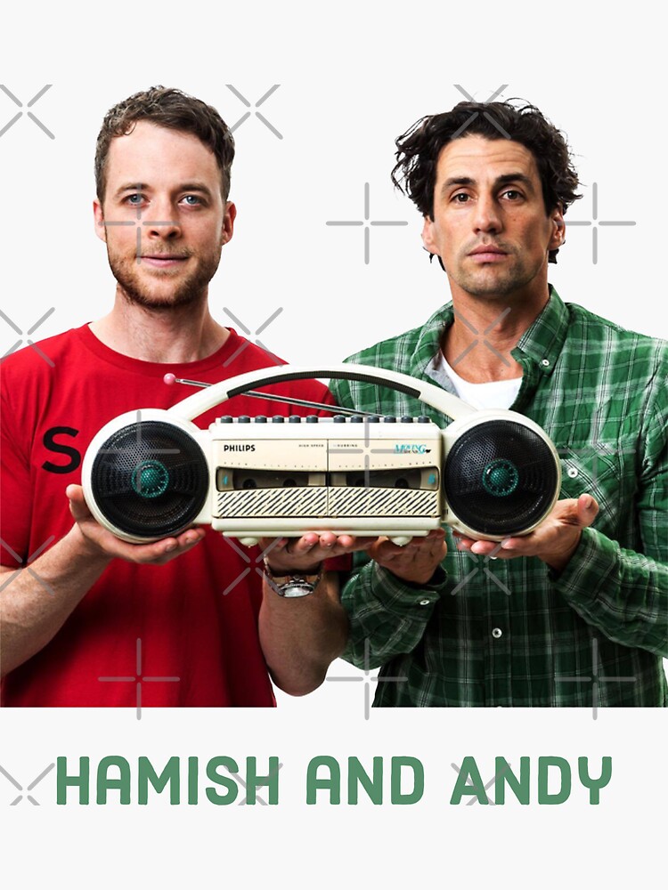 "Hamish and Andy" Sticker for Sale by Mariocii | Redbubble
