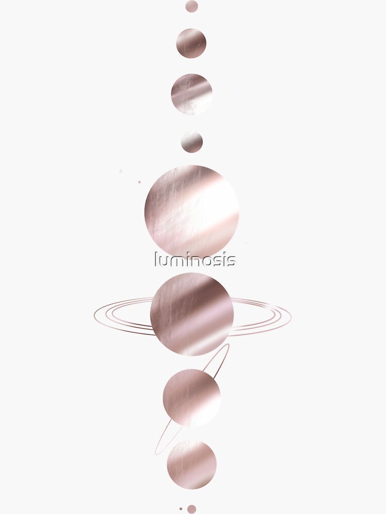 "Rose Gold Solar System" Sticker for Sale by SOLARITAE | Redbubble