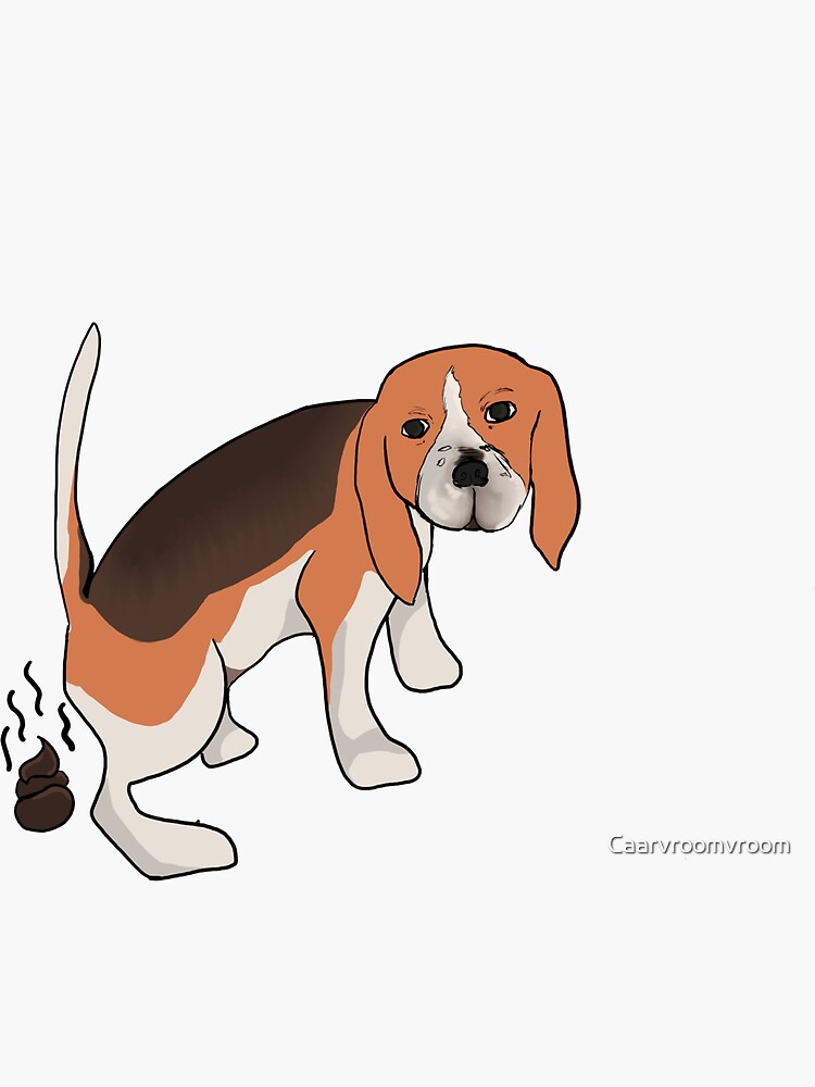 "Pooping Beagle" Sticker for Sale by Caarvroomvroom | Redbubble