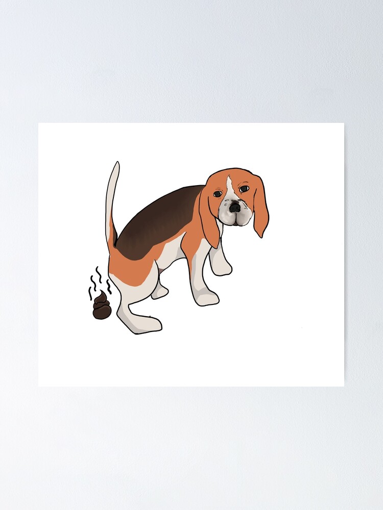 "Pooping Beagle" Poster for Sale by Caarvroomvroom | Redbubble