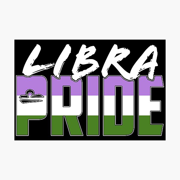Libra Genderqueer Pride Flag Zodiac Sign Photographic Print For Sale