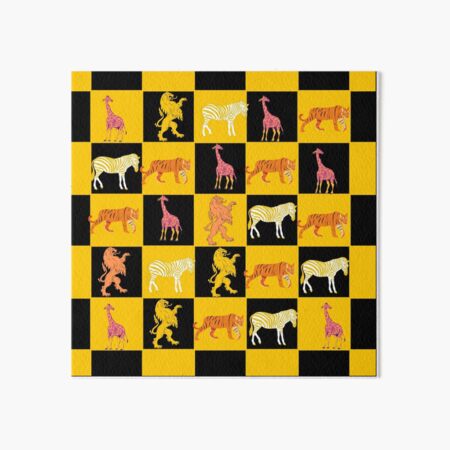 "Animal Crossing Checker Savanna Animal Pattern Black Yellow " Art ...