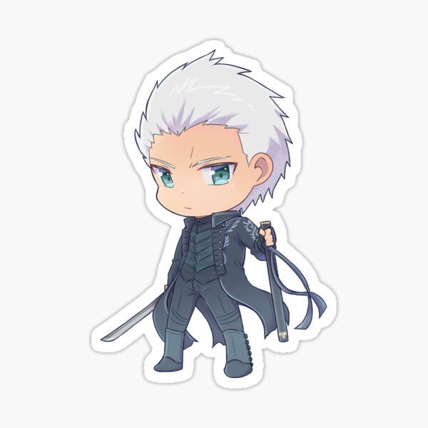 "DMC5 Vergil chibi" Sticker for Sale by krowmiums | Redbubble