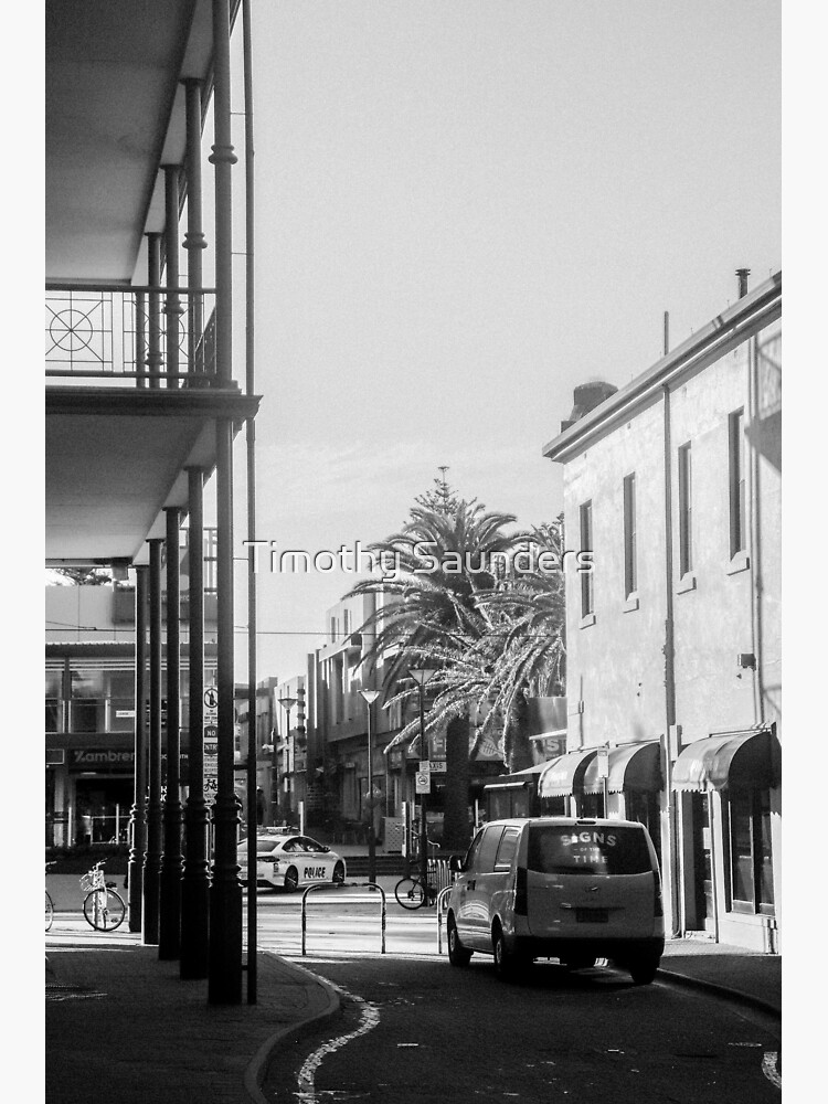 "Australian Beach Town Backstreet (Black & White)" Sticker for Sale by ...