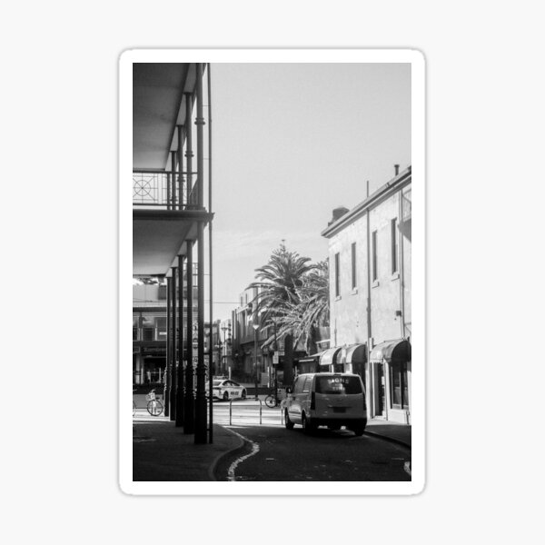 "Australian Beach Town Backstreet (Black & White)" Sticker for Sale by ...