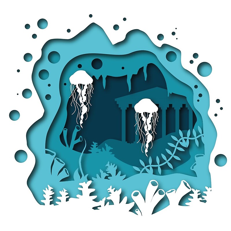 "Digital paper cut out - underwater design" by Making-A-Millie | Redbubble
