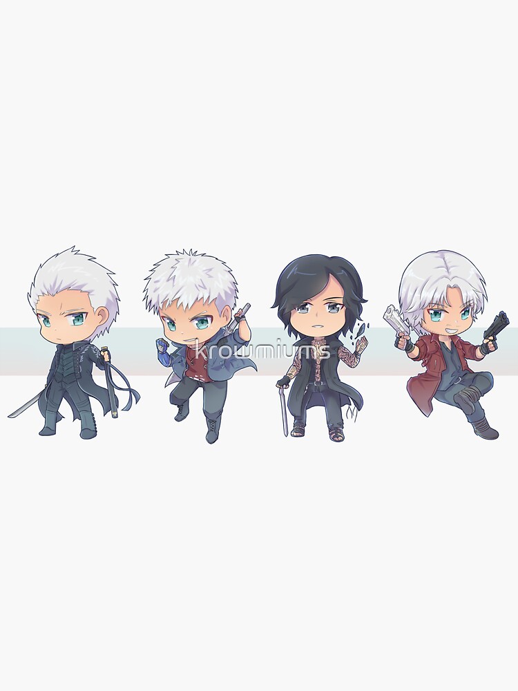 "DMC5 chibi set" Sticker for Sale by krowmiums | Redbubble