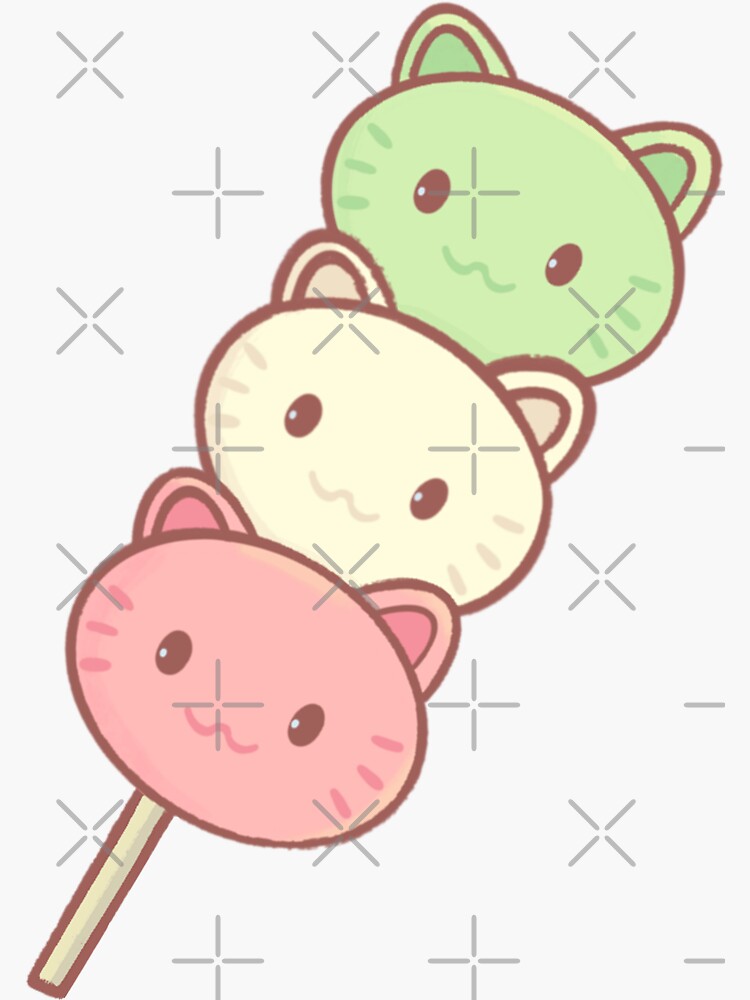 "Kitty Dango" Sticker for Sale by peachycrossing | Redbubble