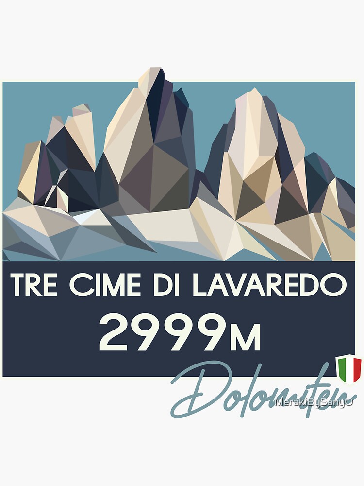 Pegatina «Tre cime di Lavaredo Tres picos Dolomitas Tirol del sur ...