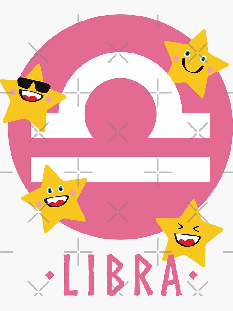 "Fun Libra Zodiac Star Sign" Sticker for Sale by iscaStudioArt | Redbubble