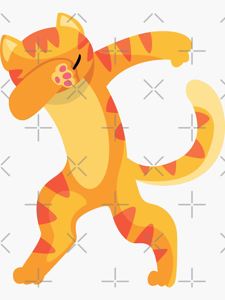 "Dabbing cat" Sticker for Sale by P0kker | Redbubble