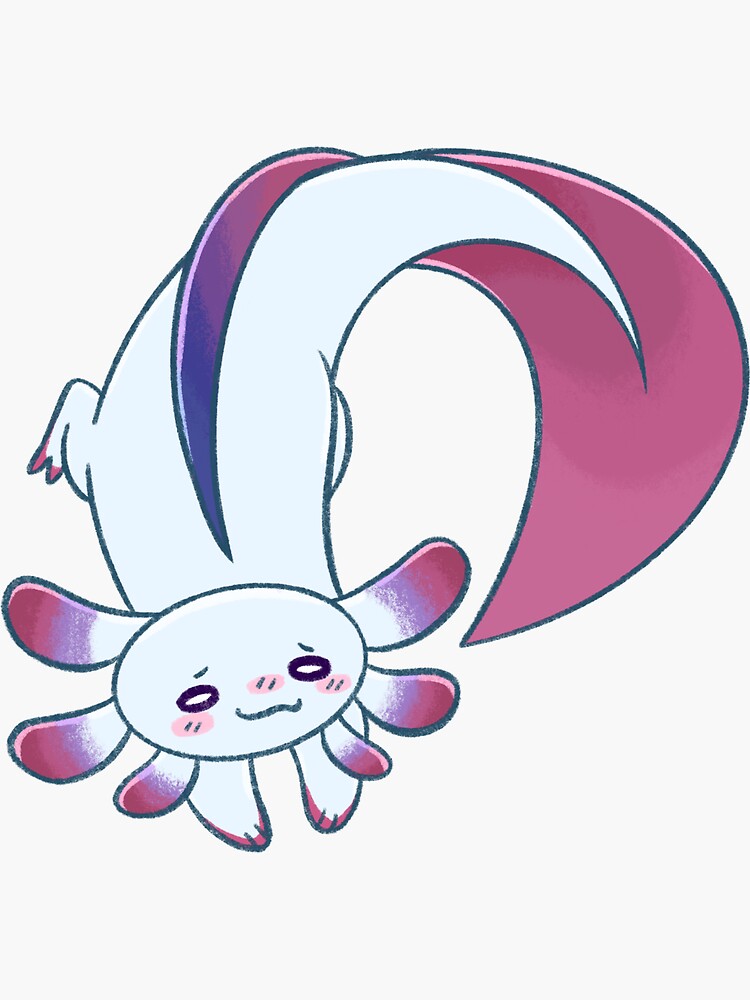 "Cyan Axolotl" Sticker for Sale by Mae-Doodles | Redbubble