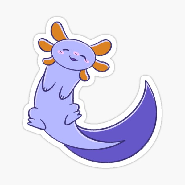 "Blue Axolotl" Sticker for Sale by Mae-Doodles | Redbubble