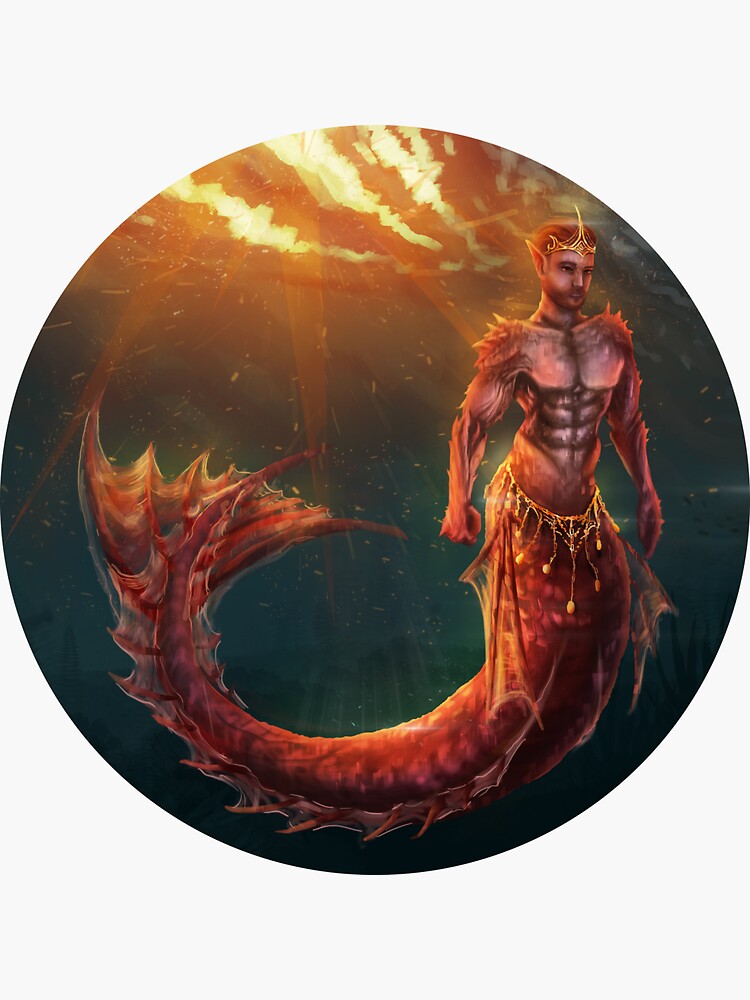 "King Merman" Sticker for Sale by Designer-Dragon | Redbubble