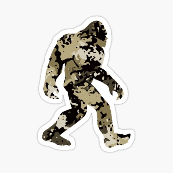 "Vintage Bigfoot Hunting Retro Grassman Camo" Sticker for Sale by ...
