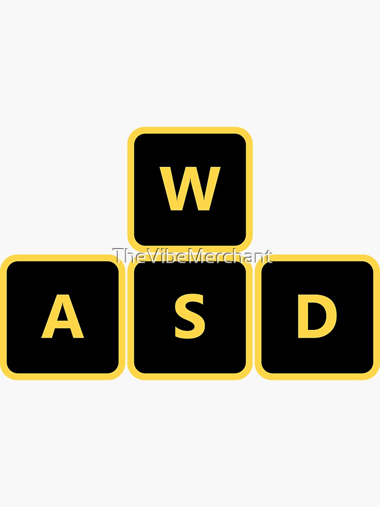 "WASD Keyboard Sticker- Yellow color Design" Sticker for Sale by ...