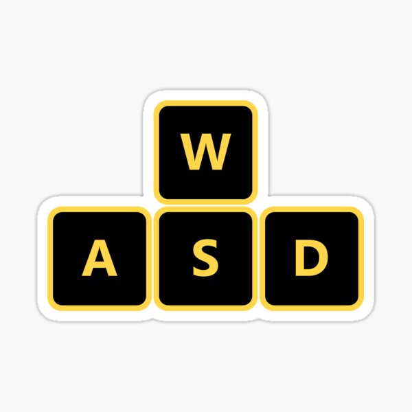 "WASD Keyboard Sticker- Yellow color Design" Sticker for Sale by ...
