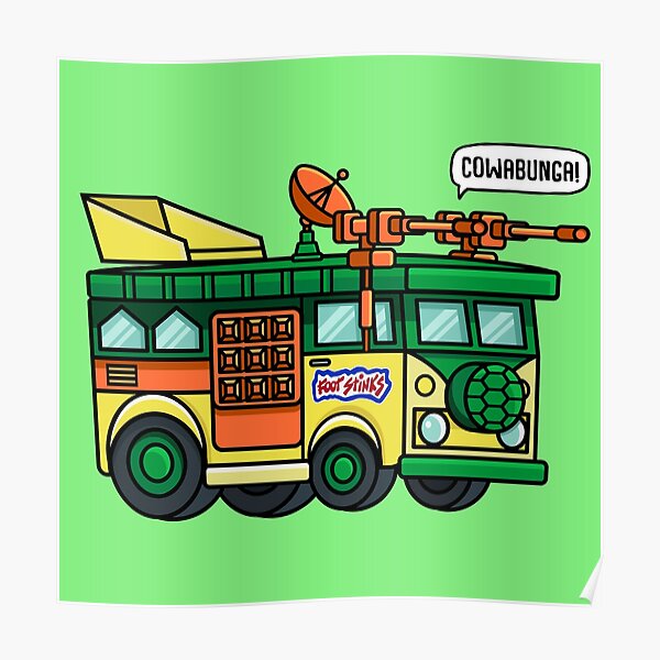 "Turtle Van - Cowabunga!" Poster by SpacebugCo | Redbubble