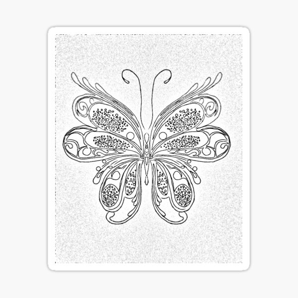 "BUTTERFLY OUTLINE" Sticker for Sale by iamsutaoa | Redbubble