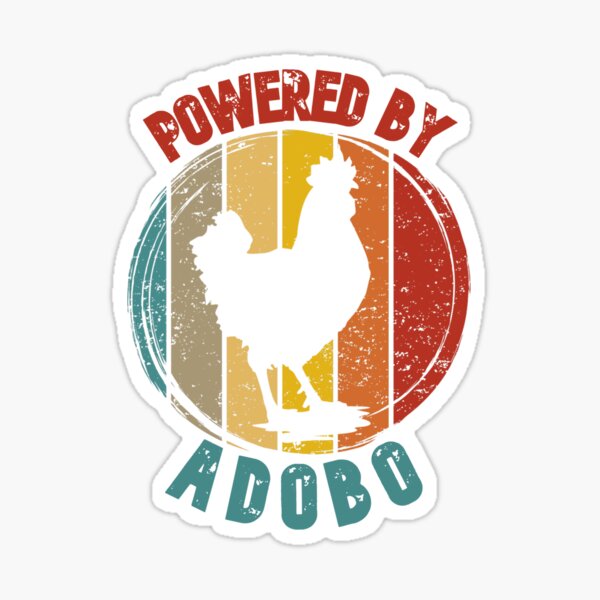 "Powered By Chicken Adobo | Vintage Retro" Sticker for Sale by DZONE ...