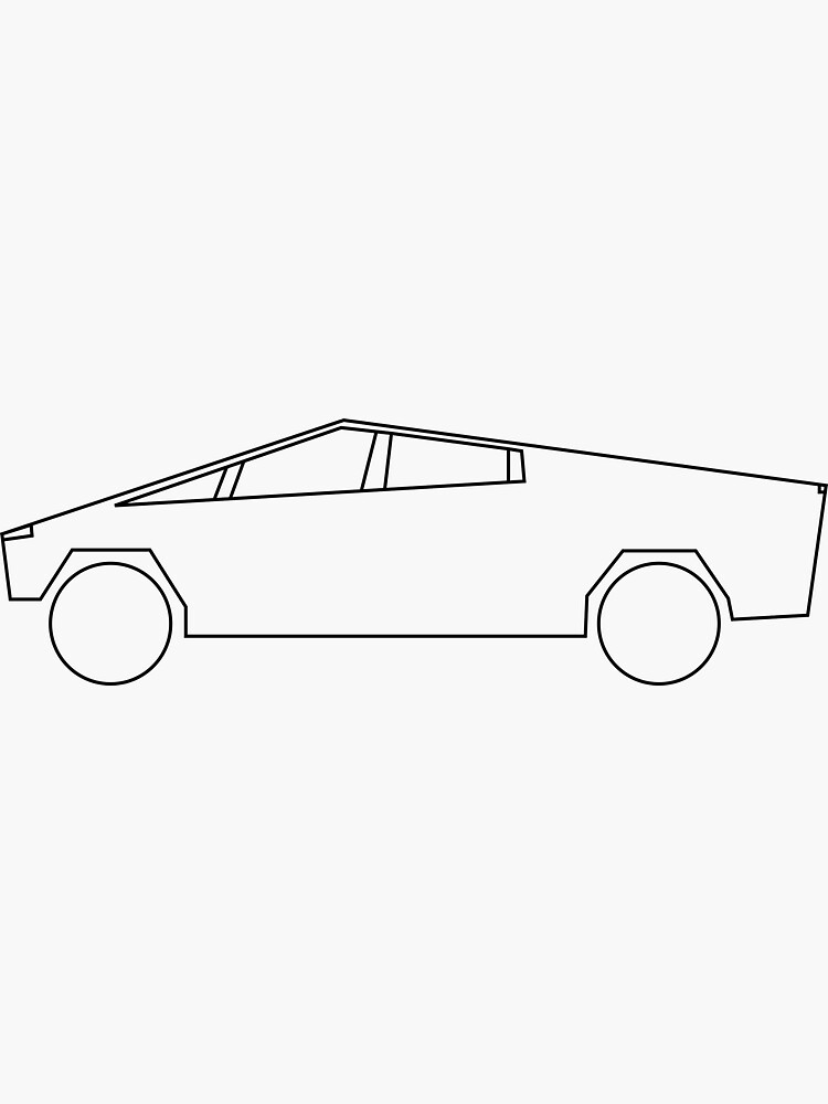 "Cybertruck Outline Art" Sticker for Sale by MechMerchClub | Redbubble
