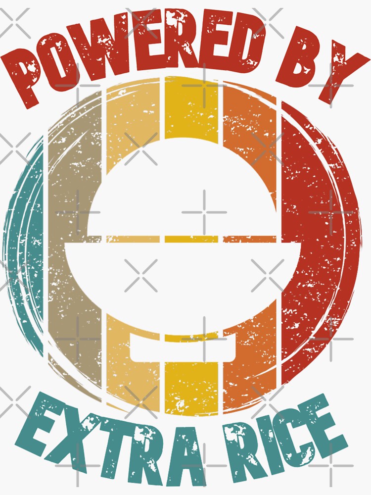 "Powered by Extra Rice" Sticker for Sale by DZONE-EXPRESS | Redbubble