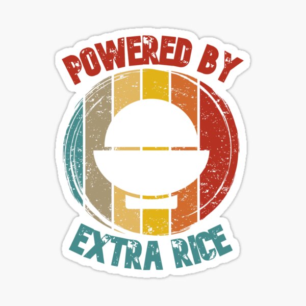 "Powered by Extra Rice" Sticker for Sale by DZONE-EXPRESS | Redbubble