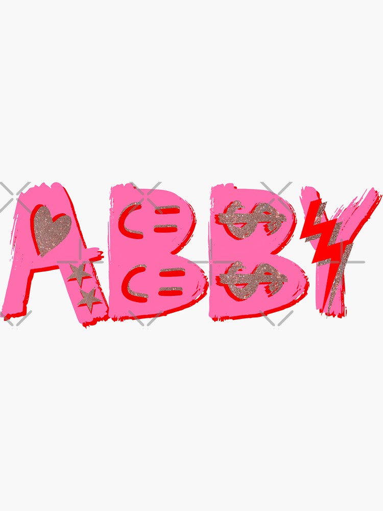 "ABBY name" Sticker for Sale by juliasantos5 | Redbubble