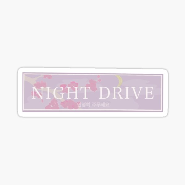 "Night Drive Car Sticker" Sticker for Sale by gwenythtoledo | Redbubble