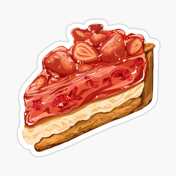 "Cute strawberry cake" Sticker for Sale by ArtsyMelon | Redbubble