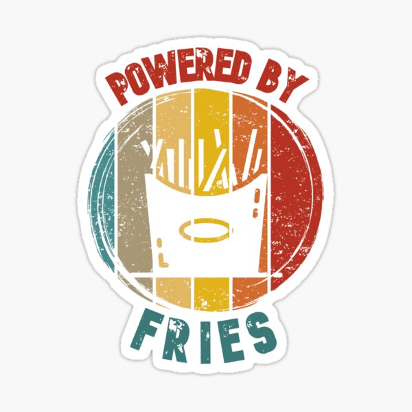 "POWERED BY FRIES | VINTAGE RETRO" Sticker for Sale by DZONE-EXPRESS ...