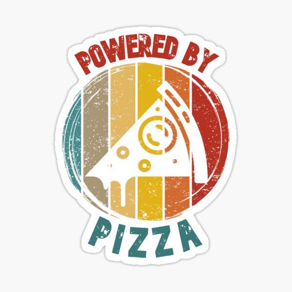 "POWERED BY PIZZA | VINTAGE RETRO" Sticker for Sale by DZONE-EXPRESS ...