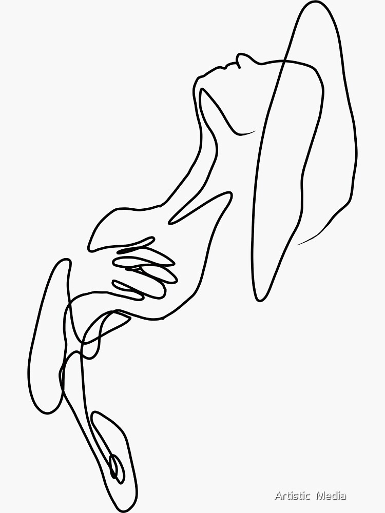 "Henri matisse simple one line woman portrait drawing " Sticker for ...