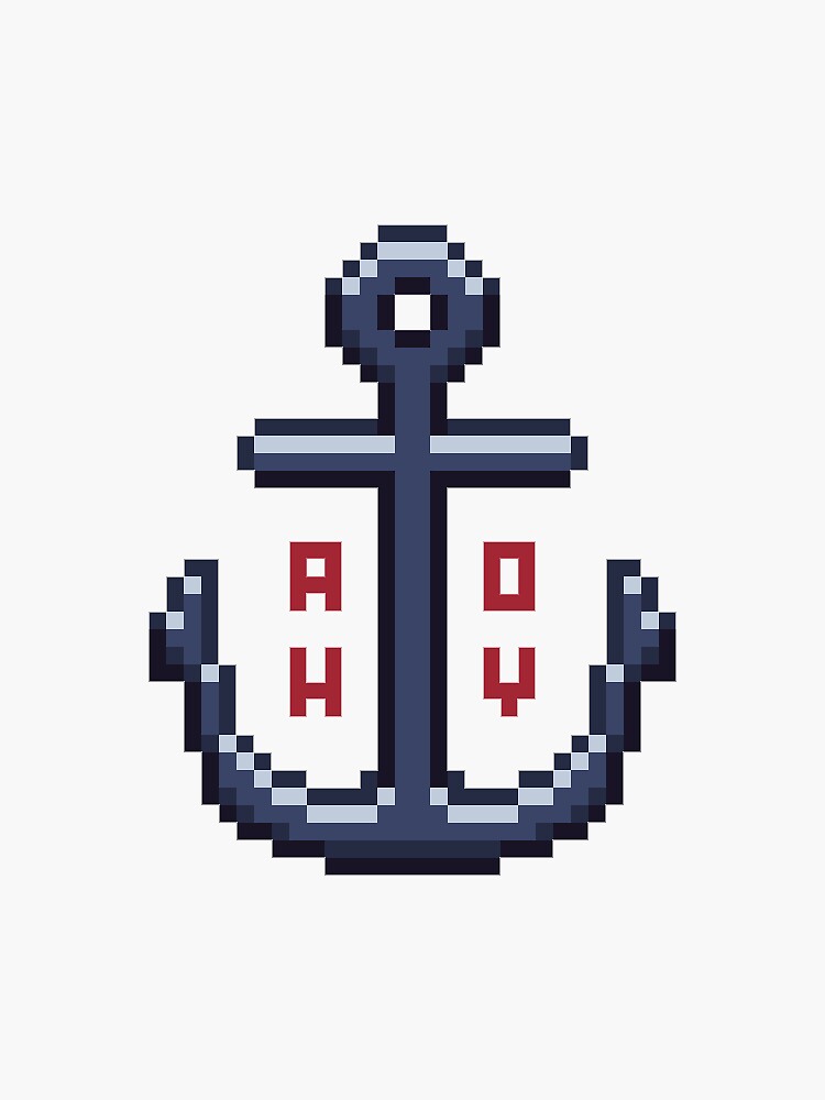 "Pixel Art Anchor" Sticker for Sale by MaielloFellow | Redbubble