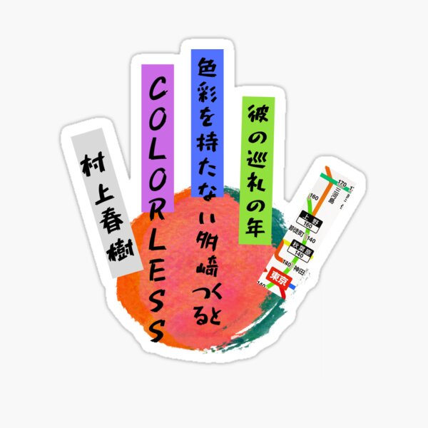 " Haruki Murakami - Colorless" Sticker for Sale by Super-Mikoon | Redbubble