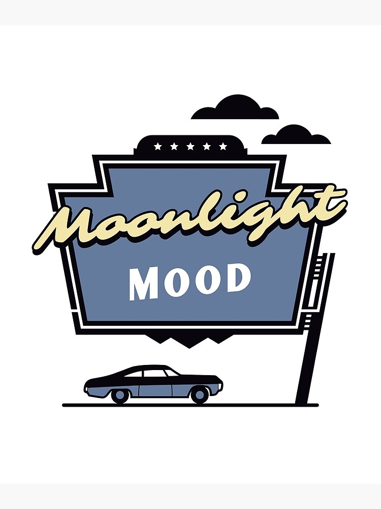 "Moonlight Mood Retro Drive In Vintage Car Night" Photographic Print by ...
