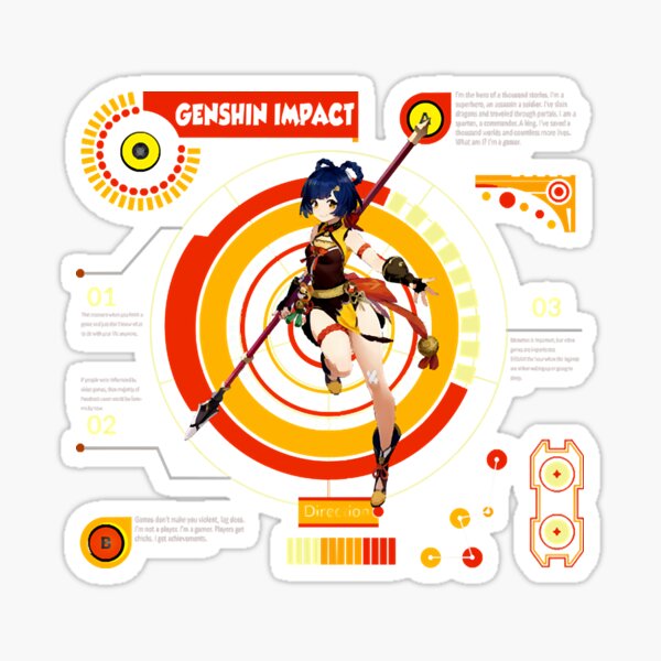 "Genshin Impact Profile Xiangling " Sticker by burmside48 | Redbubble