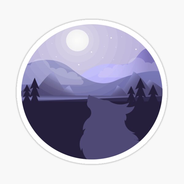 "Wolf anf full moon" Sticker for Sale by leafori | Redbubble