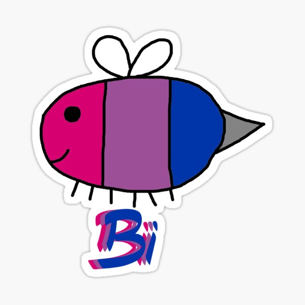 "The Bi bee doodle" Sticker for Sale by Nannas-stuff | Redbubble