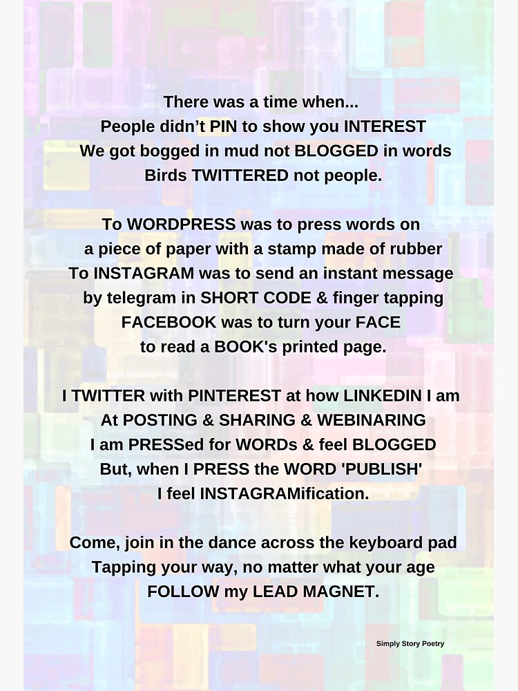 "It Makes Me Twitter Poem" Sticker for Sale by beverleyjoy | Redbubble