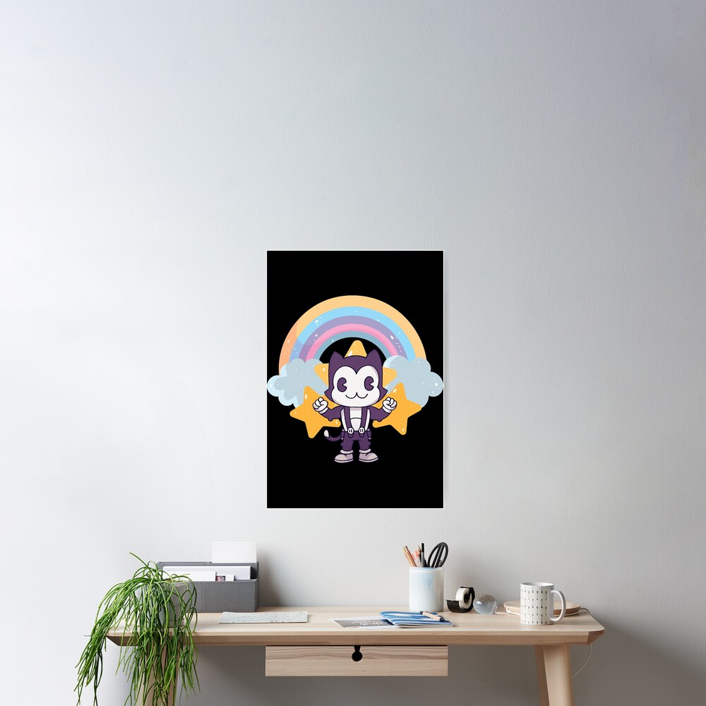 "Rainbow Star Toon Meowscles " Poster for Sale by burmside48 | Redbubble