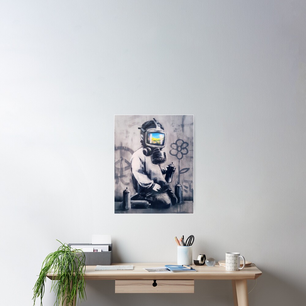 "Banksy Gas Mask Boy" Poster by WE-ARE-BANKSY | Redbubble