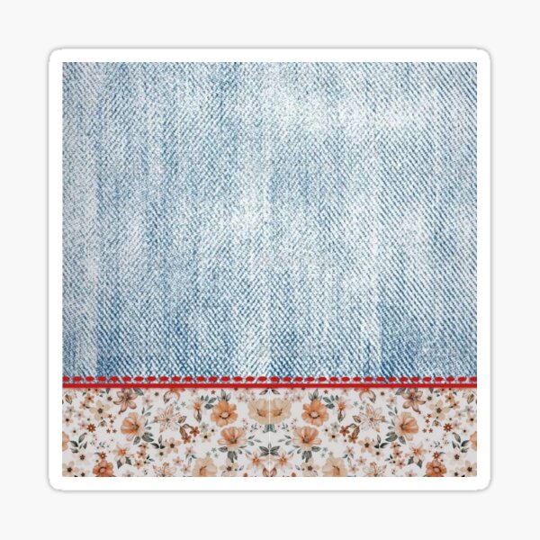 "Denim and print mix match" Sticker for Sale by Chitrakona | Redbubble